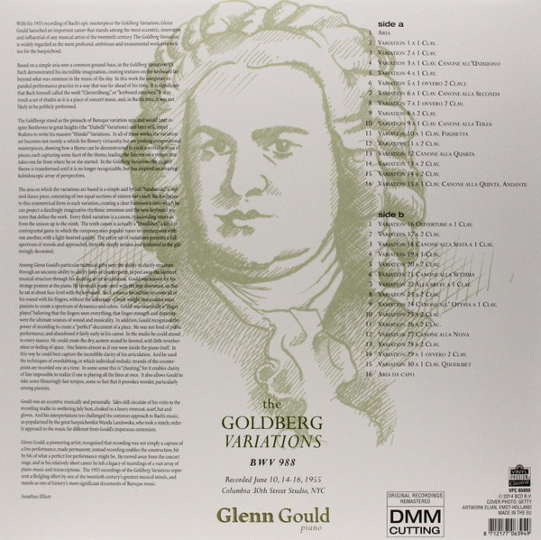 Glenn Gould Bach-Goldberg Variations 1955 Recording-180g vinyl LP - VinylVinyl