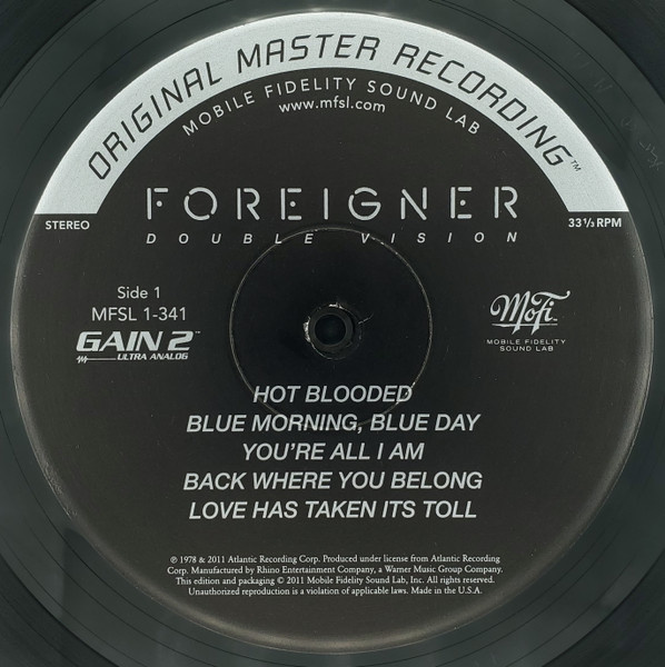 Foreigner Double Vision ( MOFI remaster 180g HQ vinyl LP) - VinylVinyl