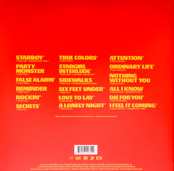 Weeknd, the Starboy ( red transparent vinyl 2LP ) - VinylVinyl