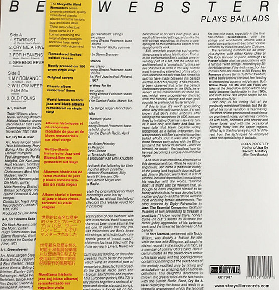 Ben Webster Plays Ballads ( HQ vinyl LP ) - VinylVinyl