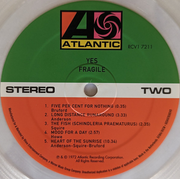 Yes Fragile ( reissue clear vinyl ) - VinylVinyl