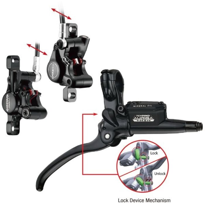 Hydraulische schijfremset Tektro HD-T525 Auriga Twin Cargo met handrem ...