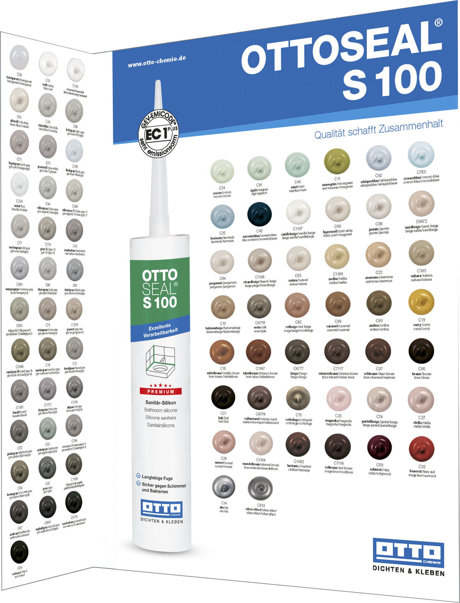 Ottoseal S100 Kleurenkaart - Kitxpert.nl