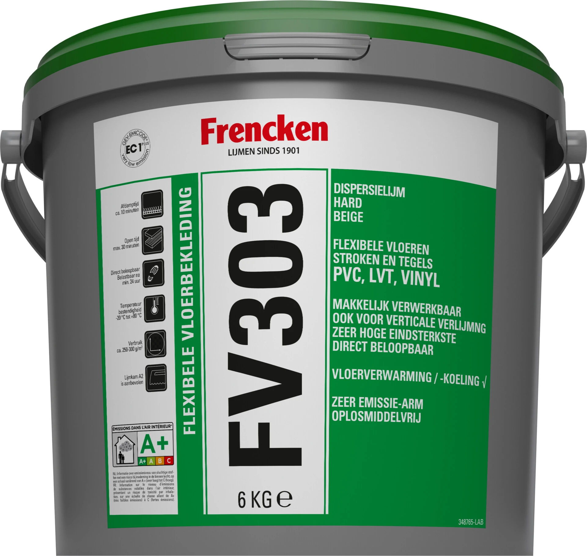 Frencken FV303 PVC & Vinyl Vloerlijm 6kg - Kitxpert.nl
