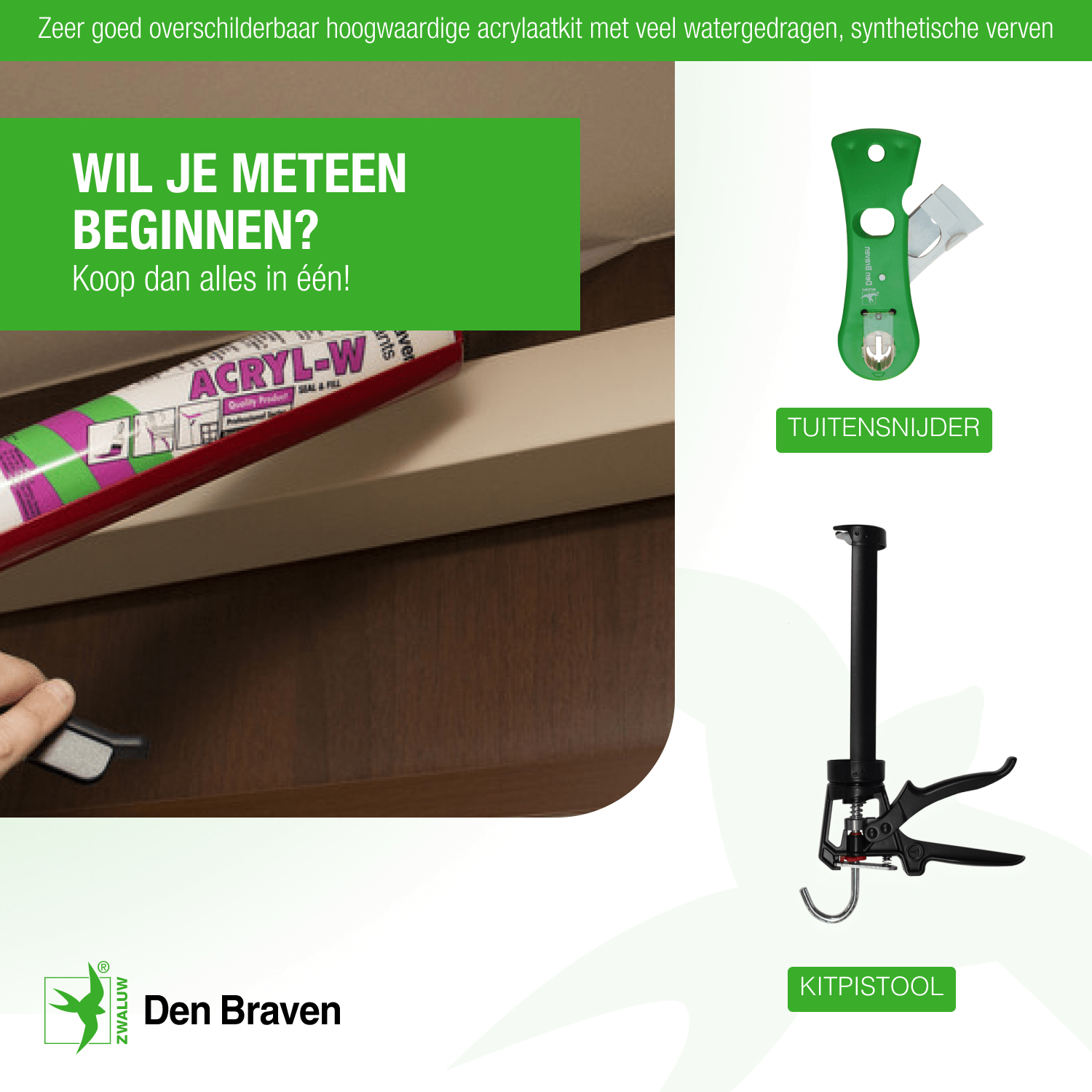 Zwaluw Acryl-W 310ml | Acrylaat Schilderskit - Kitxpert.nl