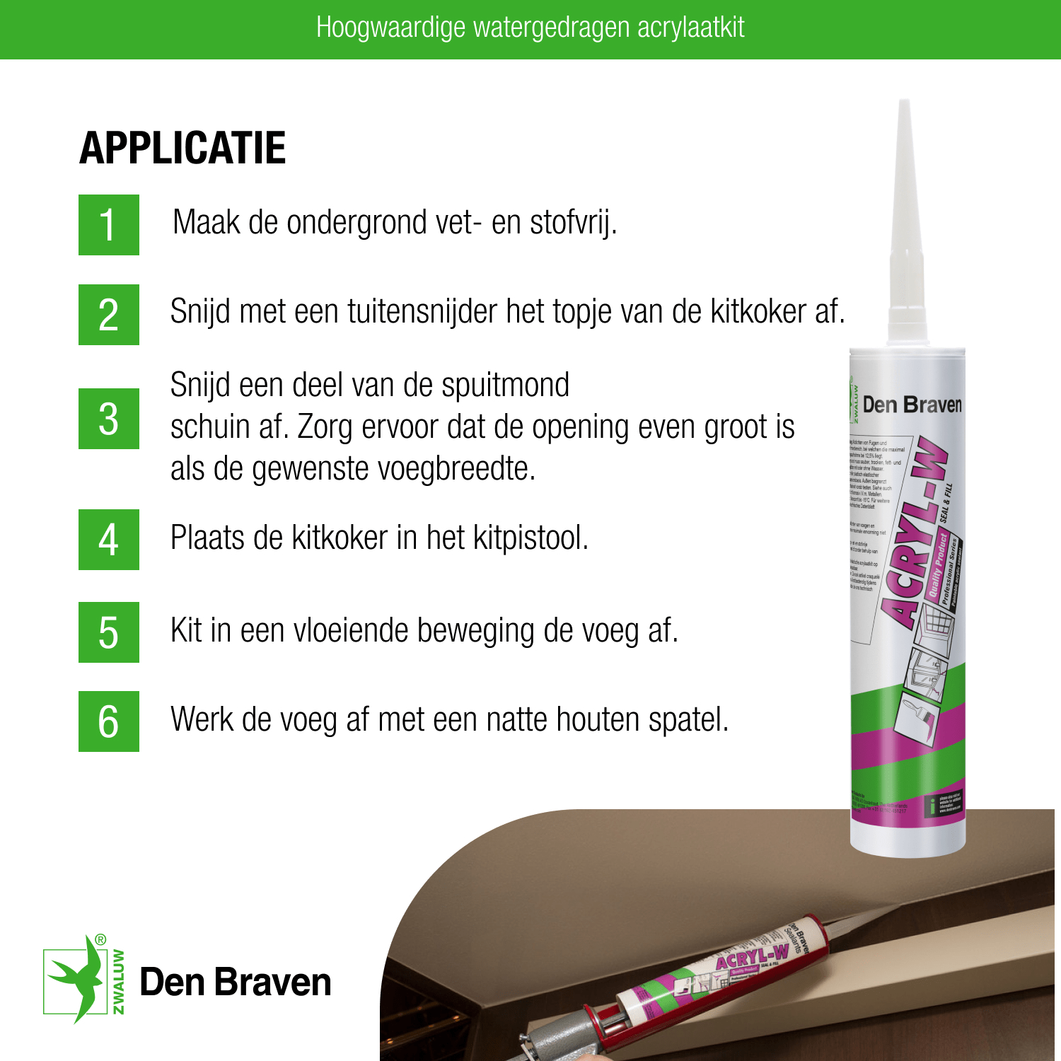 Zwaluw Acryl-W 310ml | Acrylaat Schilderskit - Kitxpert.nl