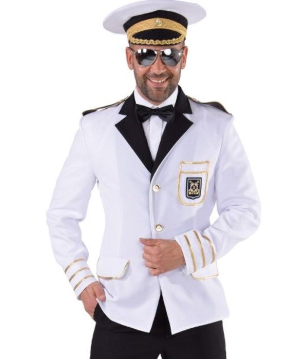 Colbert Kapitein wit elite - Feestbazaar.nl