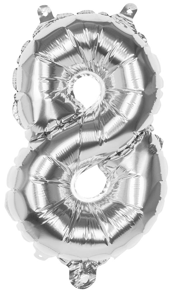 Folieballon zilver cijfer '8' 36cm - Feestbazaar.nl Folieballon zilver cijfer '8' 36cm - Feestbazaar.nl