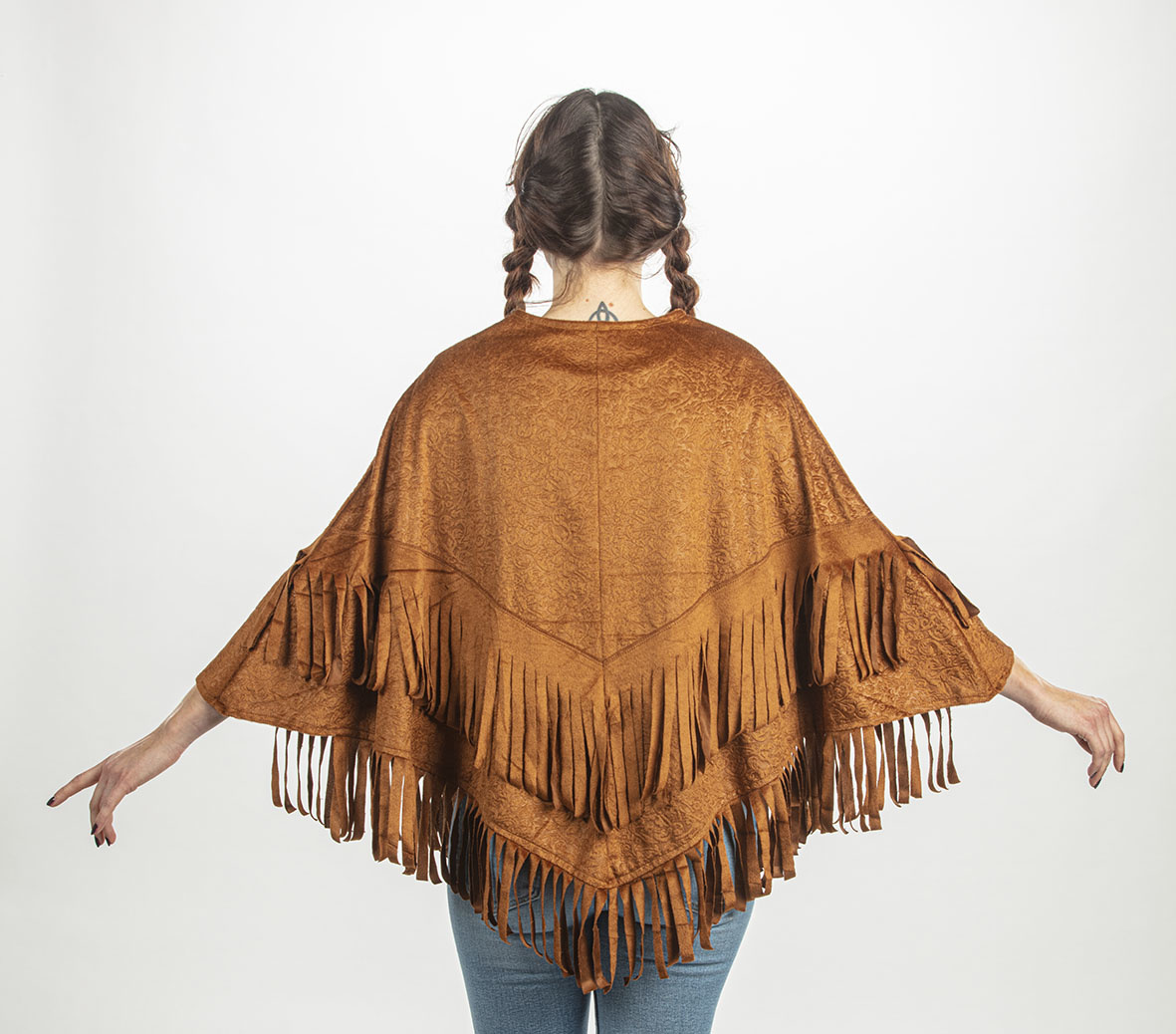 Suede Poncho - Feestbazaar.nl