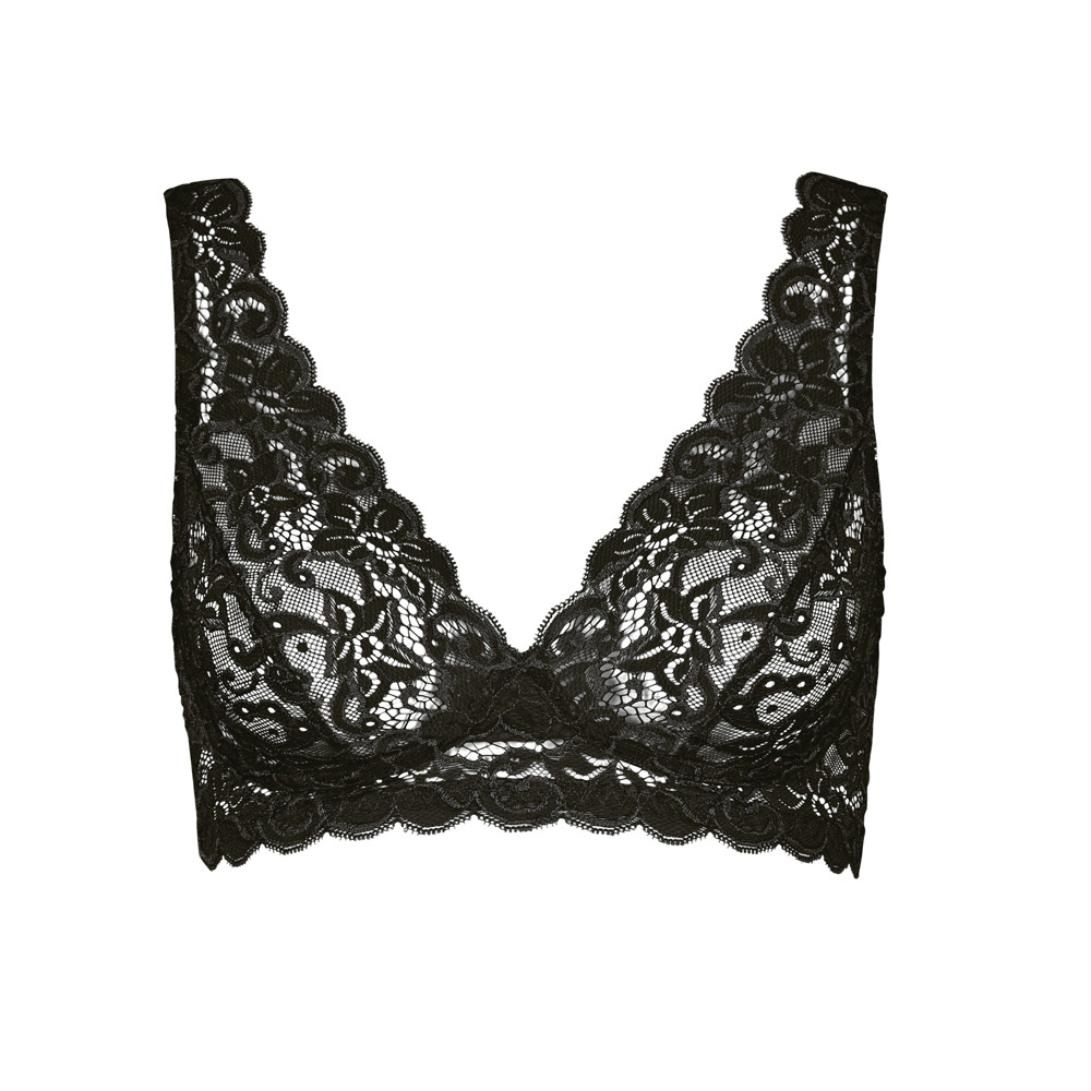 Hanro Lingerie Bras Moments Bralette Bra black | Italian Design ...
