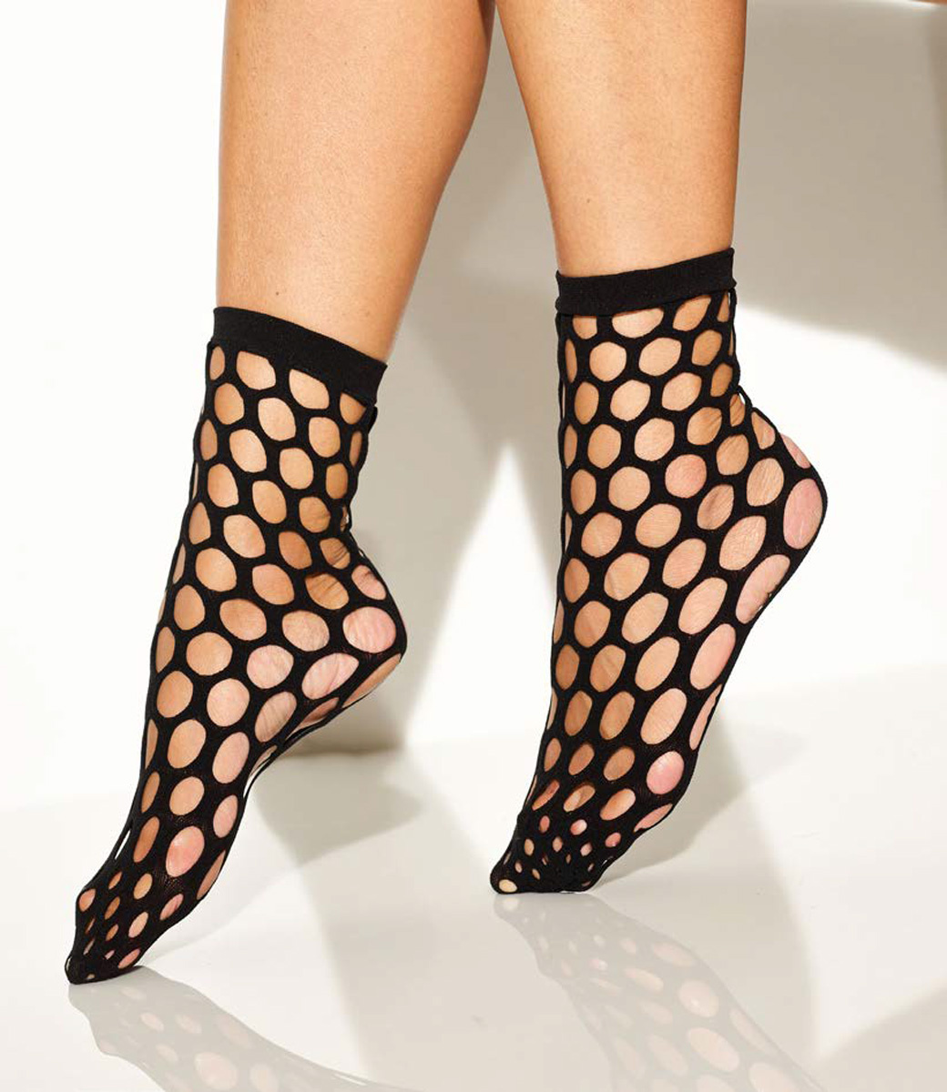 Girardi Net socks Tea black | large hexagonal mesh - Italian Design ...