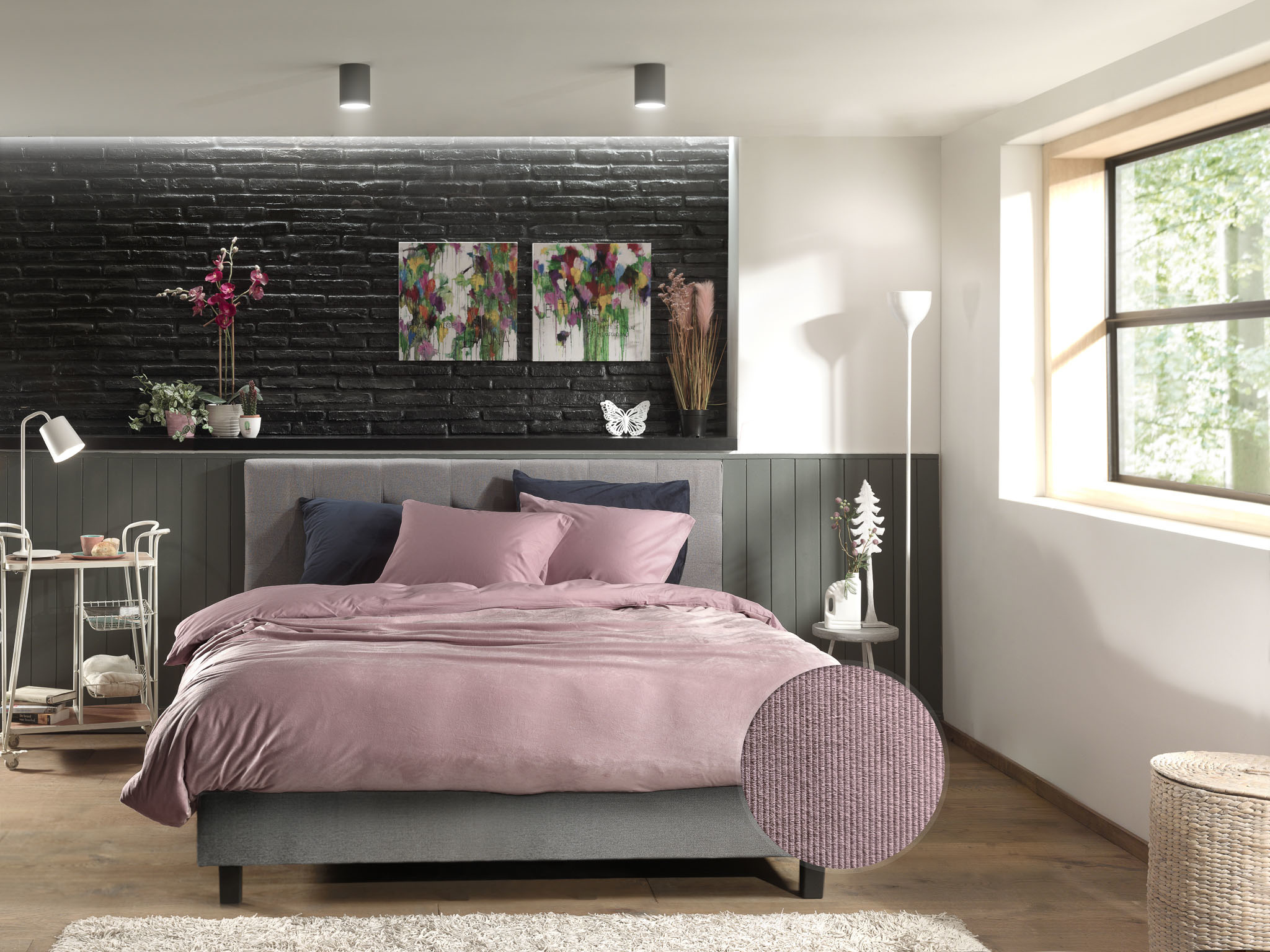Dekbedovertrek Velvet Ribfluweel Blush Rose - Fine2Sleep.nl