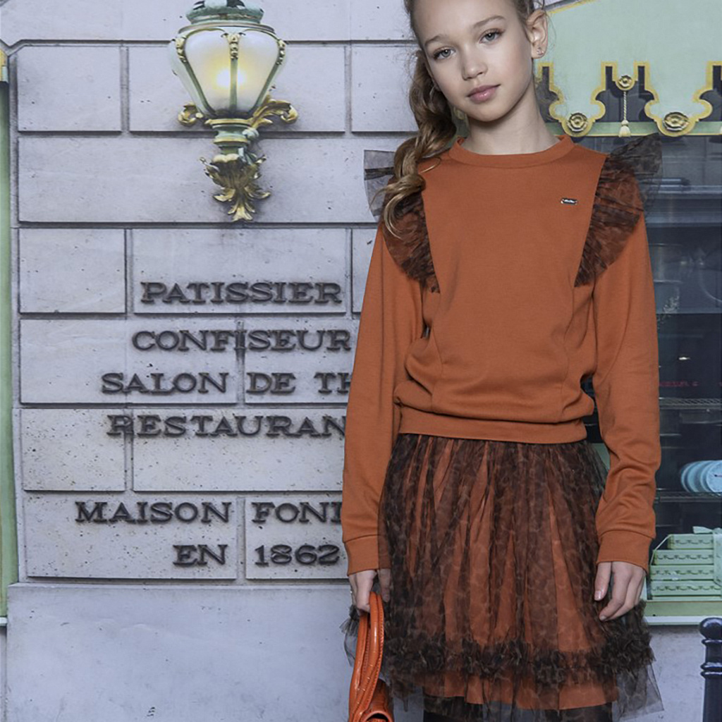 Rokje leopard tille petticoat Taylor (chestnut) - Schattige Babykleertjes