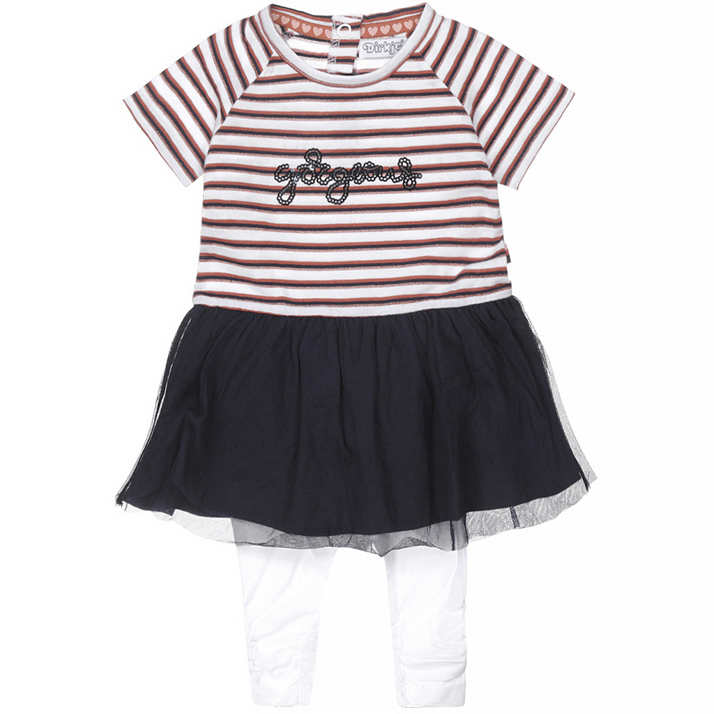 Jurkje met legging Dot (white) - Schattige Babykleertjes