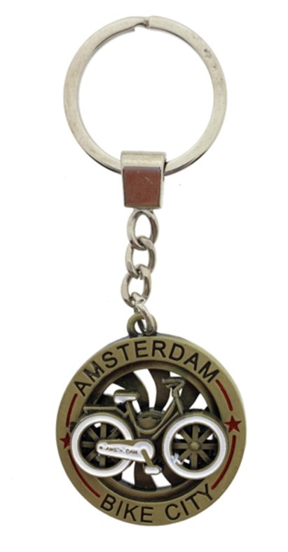 Typisch Hollands Keychain (spinner) Amsterdam - Bike - City - Bronze - Typical Dutch - Online ...