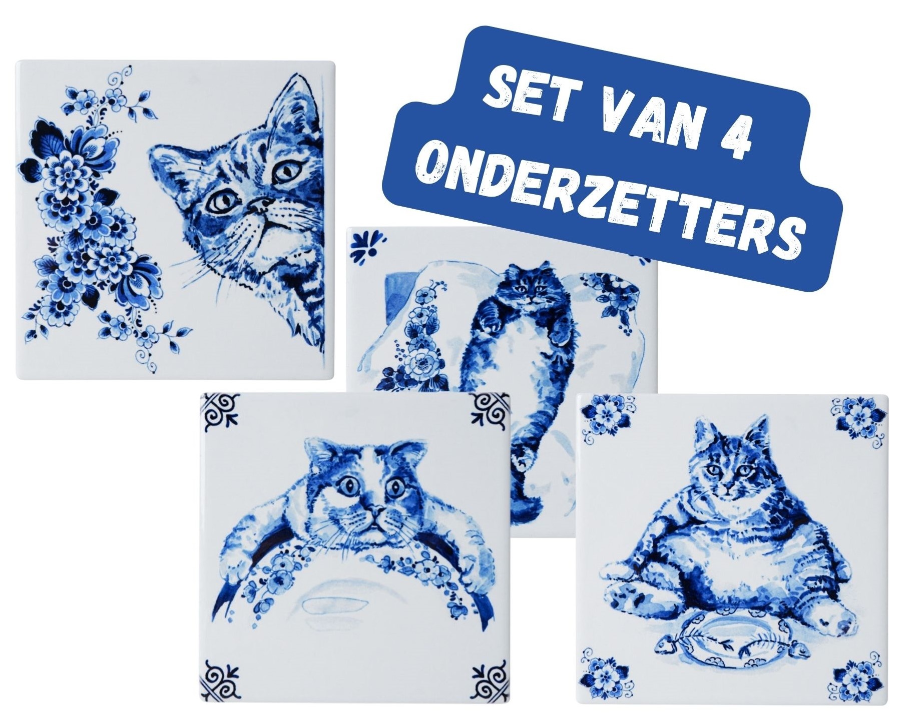 Luxury coasters - Pottery - Mills - Delft blue - Typical Dutch - Online ...