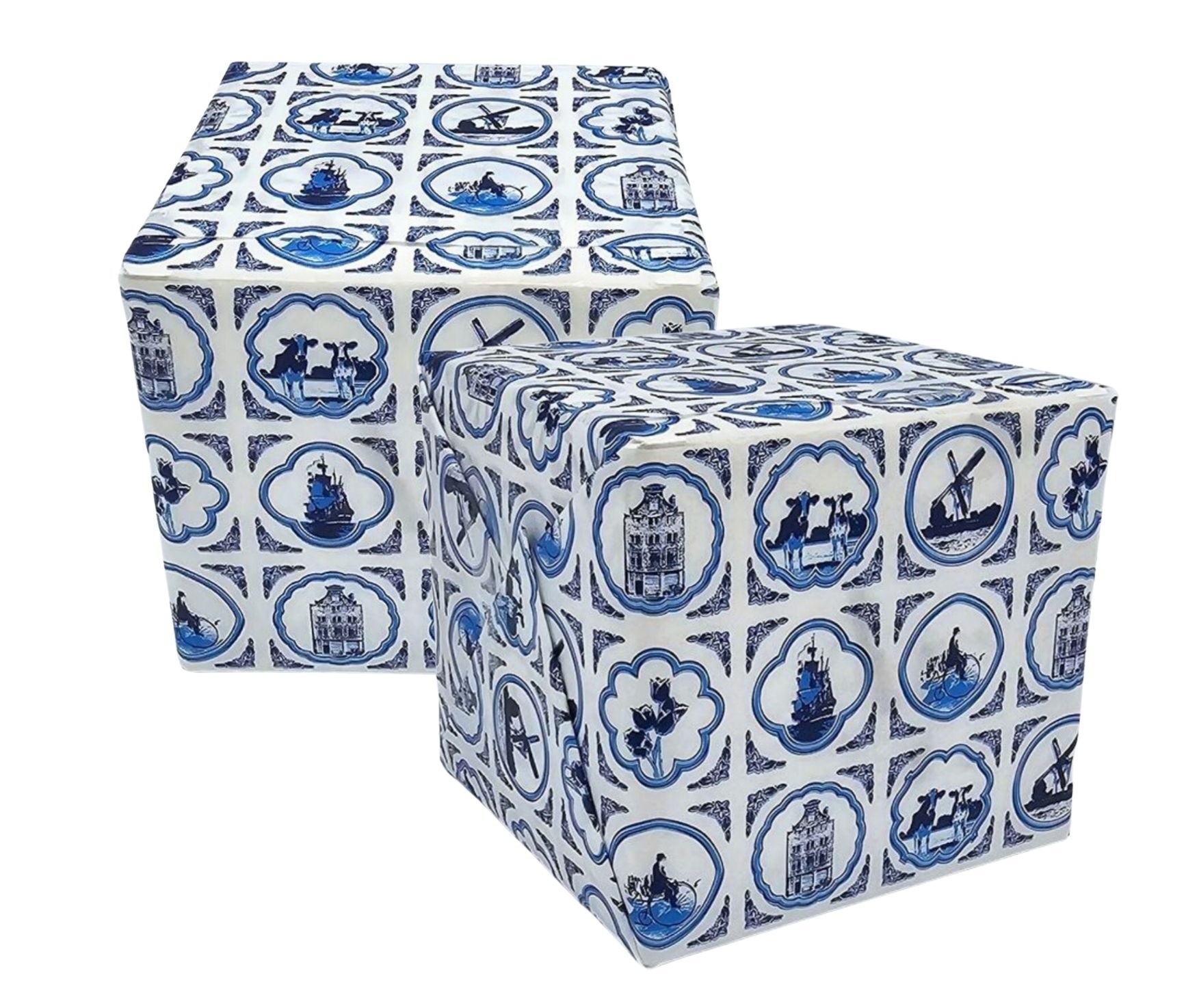 Gift wrapping paper Delft blue - on Roll Delft blue - 30cm / 300 cm ...