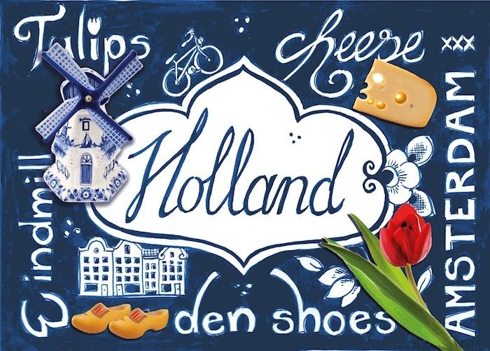 Typisch Hollandse kaarten - Enkele kaart - Delfts blauw - Holland ... Typisch Hollandse kaarten - Enkele kaart - Delfts blauw - Holland ...
