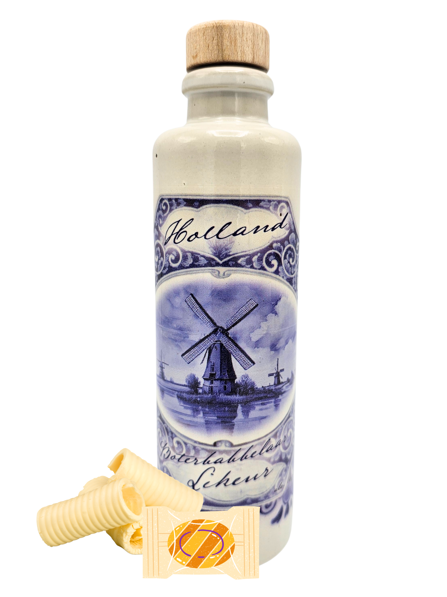 Typically Dutch - Delft blue jug - Boterbabbelaar liqueur 100cl ...