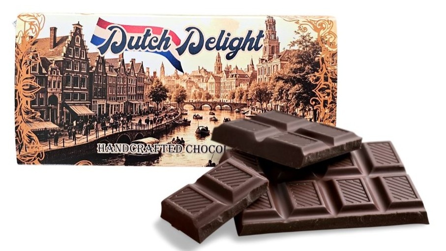 Milk chocolate bar in Delft blue gift packaging. - Typical Dutch ...
