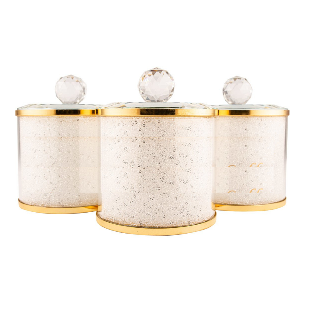 Luxe Bewaarpotten Blanco | Goudkleurig | Bazaaronline.nl - Bazaaronline