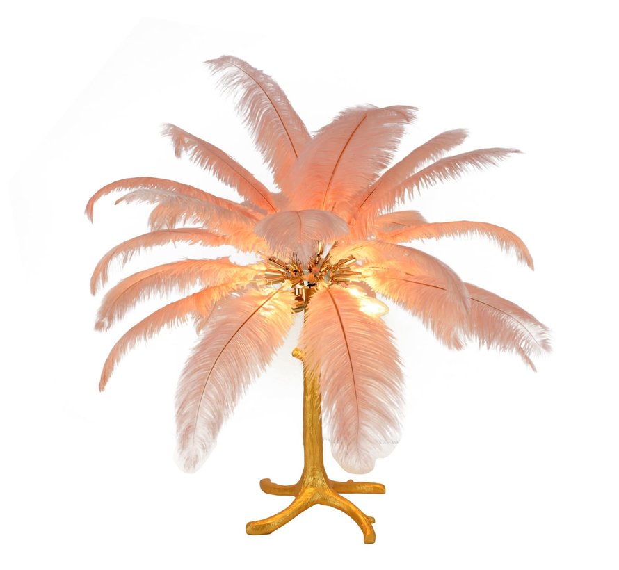 Tafellamp PalmTree met prachtige veren kopen? - Bazaaronline