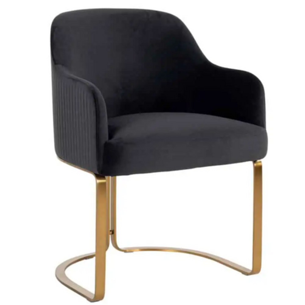 Eetkamerstoel Lòren - Gebogen stalen frame - doorgestikte rugleuning ...