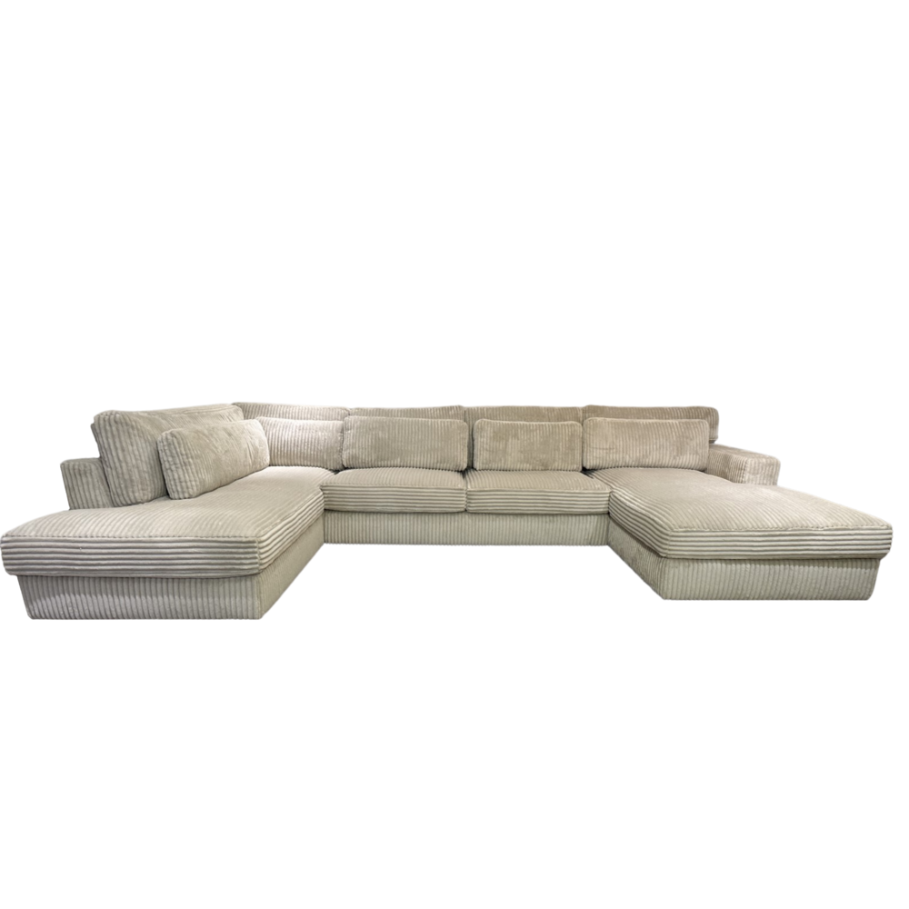 Ribstof bankstel in zand/beige kopen? Shop nu bij Bazaaronline.nl ...