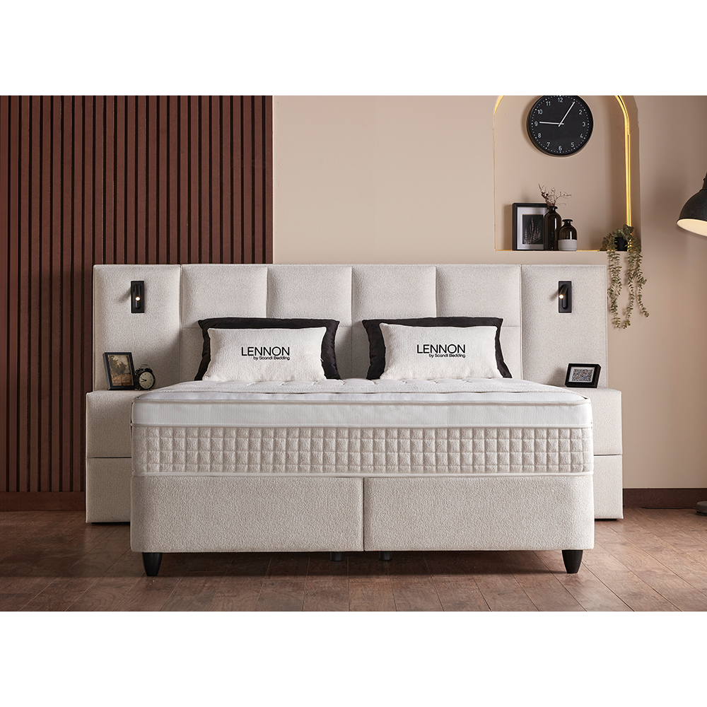Boxspring Lennon - Inclusief matras en verlichting - Bazaaronline