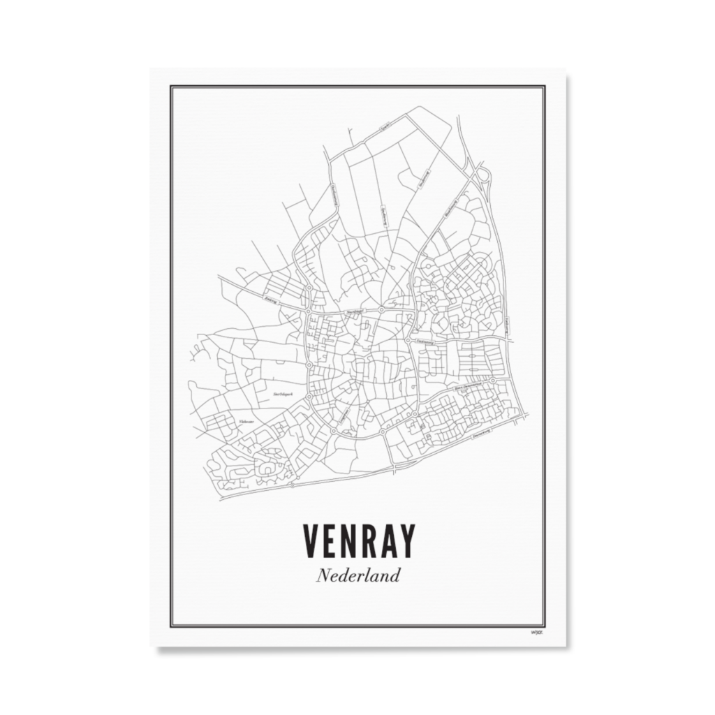 Wijck Plattegrond Venray 21 x 30 cm - Kado in Huis