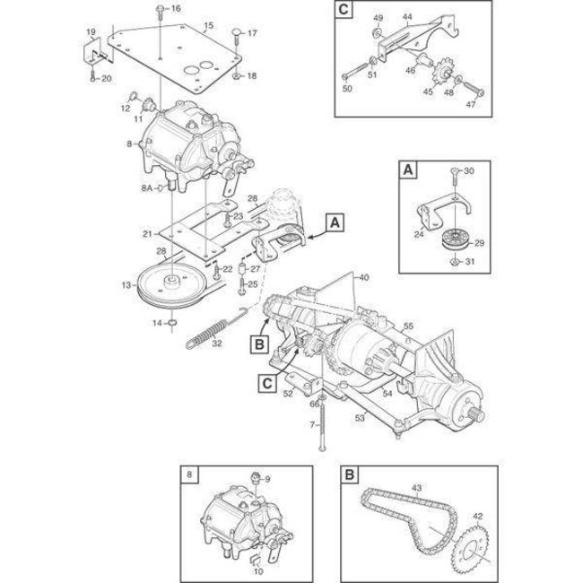 V snaar rijaandrijving Stiga Primo, Mountfield 1125M, Castelgarden X1 ...