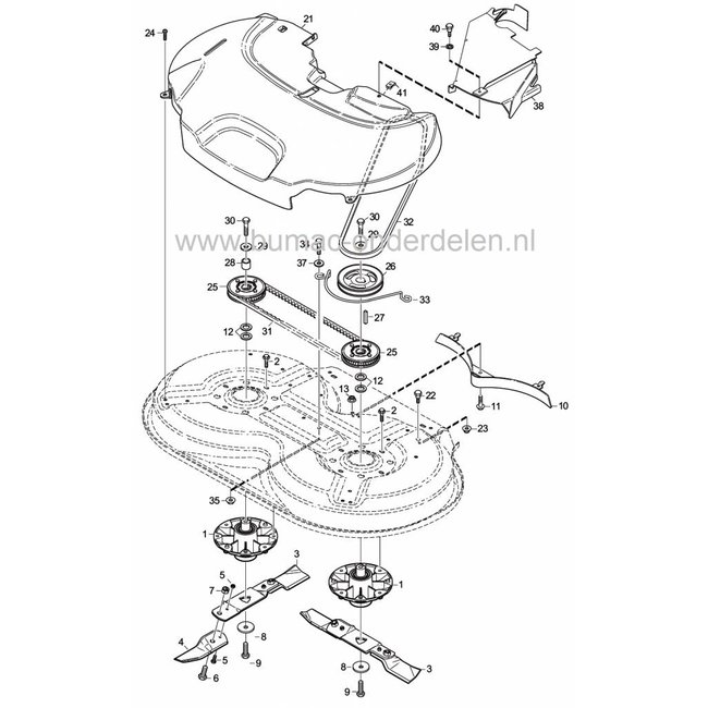 V snaar Maaidek voor Stiga Villa 520, Frontmaaiers, Castelgarden ...