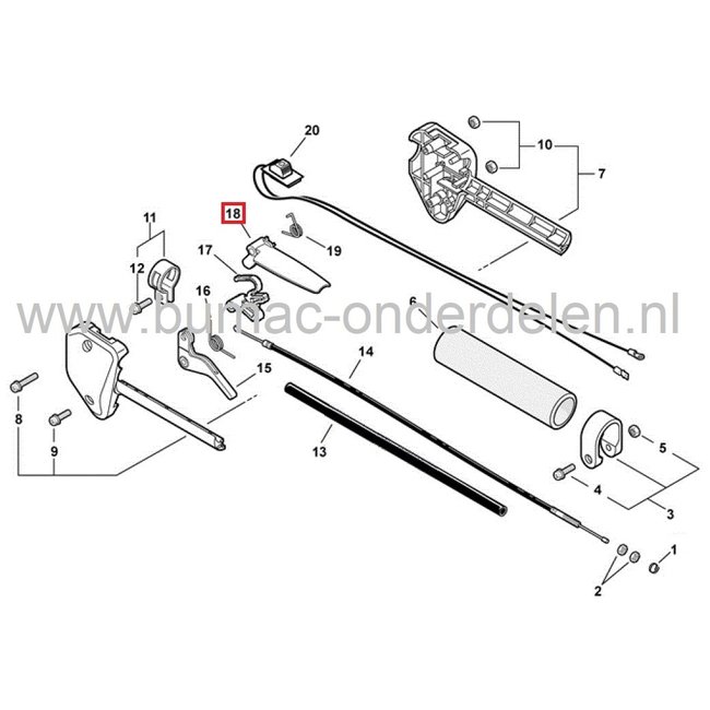 Gas Vergrendelingshendel voor Echo en Shindaiwa Bosmaaier, Stokzaag ...