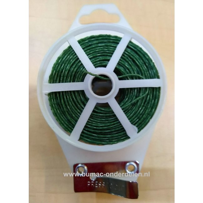 Klimdraad, ruw, 50 meter, groen, In een praktische dispenserrol met ...