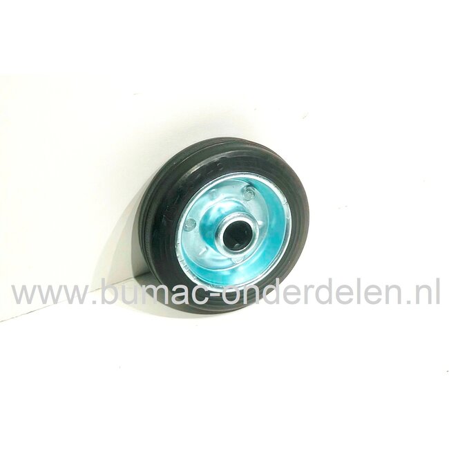 Rubber wiel Ø 75 mm met stalen velg en rollager voor steekwagen, poort ...