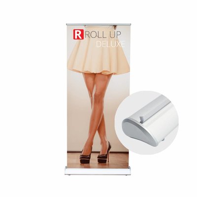 Roll up banners as ideal presentation tools. - Roll-up