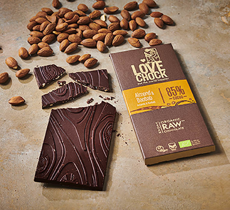 Amandel / Baobab tablet 85% - BIO | Lovechock - Puur Mieke