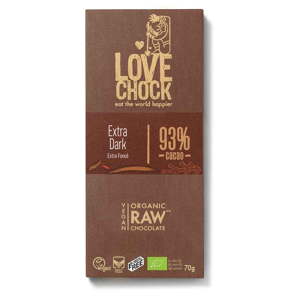 Lovechock - Extra Dark 93% cacao - 70g - BIO - Puur Mieke