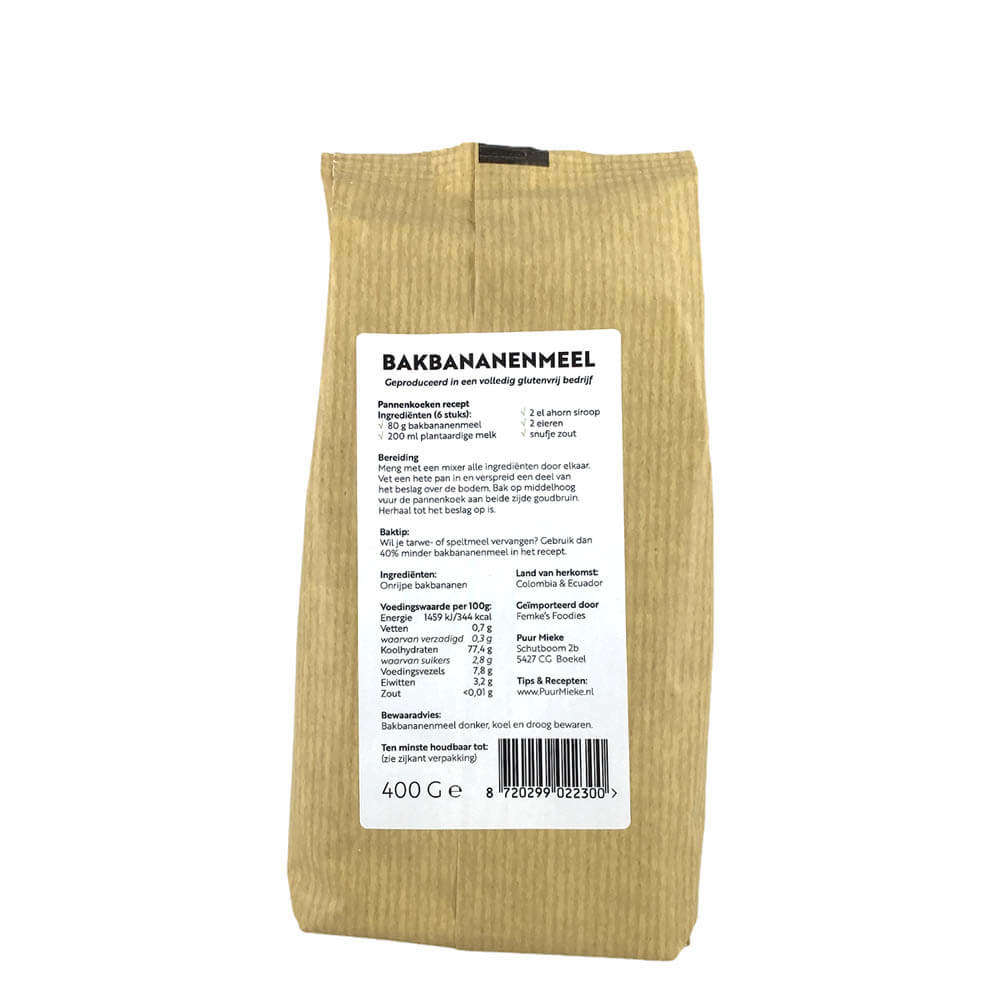 Groene Bakbananenmeel 400g | #1 in Pure Voeding | Puur Mieke - Puur Mieke