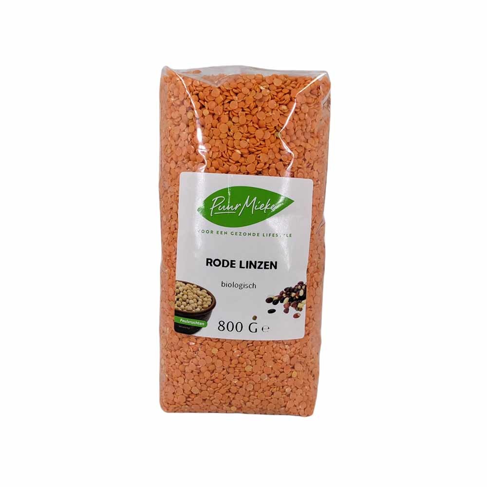 Bestel Biologische Rode Linzen - 800g - Puur Mieke