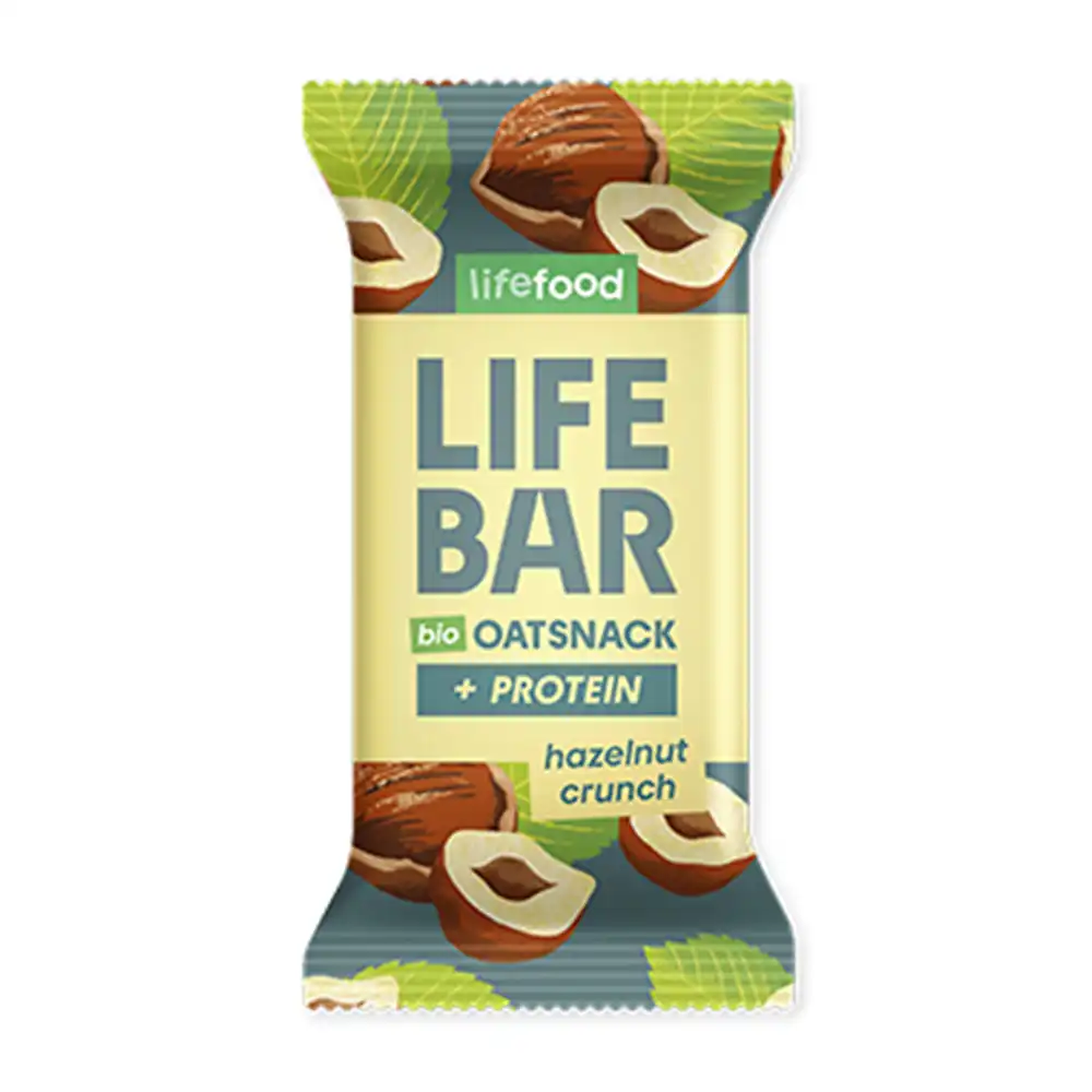 Lifebar Haverreep Protein Hazeloot Crunch - 40g - BIO - Puur Mieke