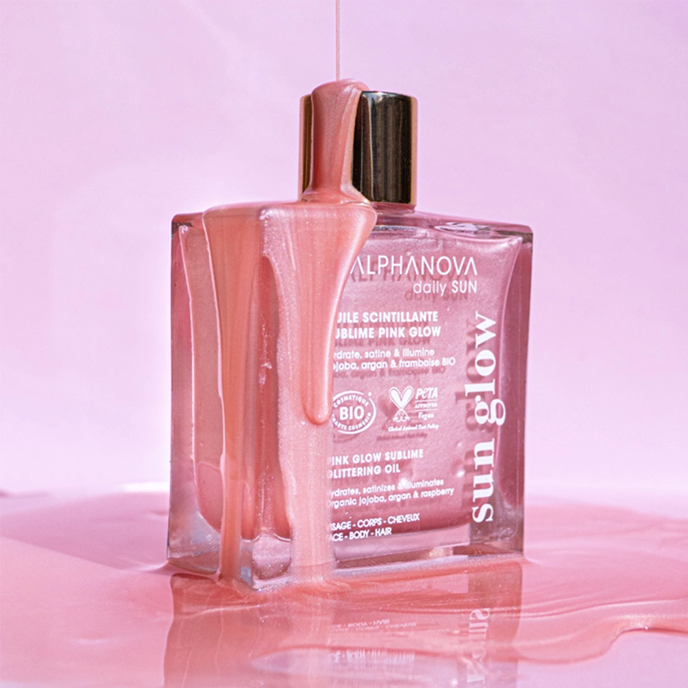 Pink Glow Glittering Oil - 50ml - Alphanova - Puur Mieke