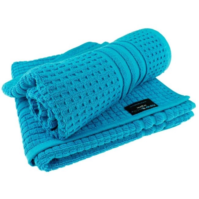 Hotelkwaliteit badmat aqua blauw 50x70 cm - Neweco B.V.