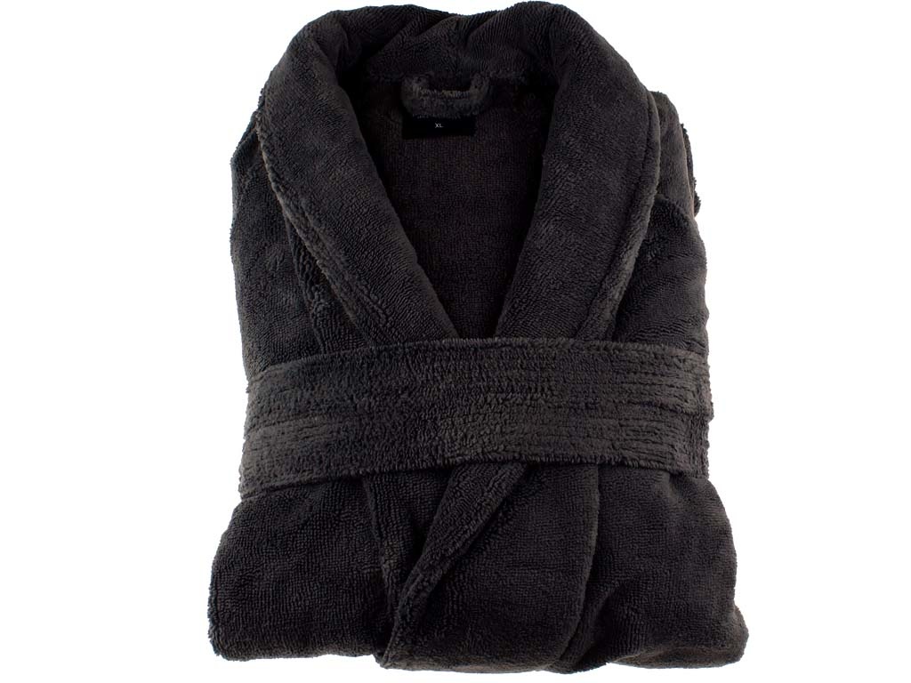 Hotel badjas zwart met sjaalkraag- Uniseks 420gr/m² t/m maat XXXL ...