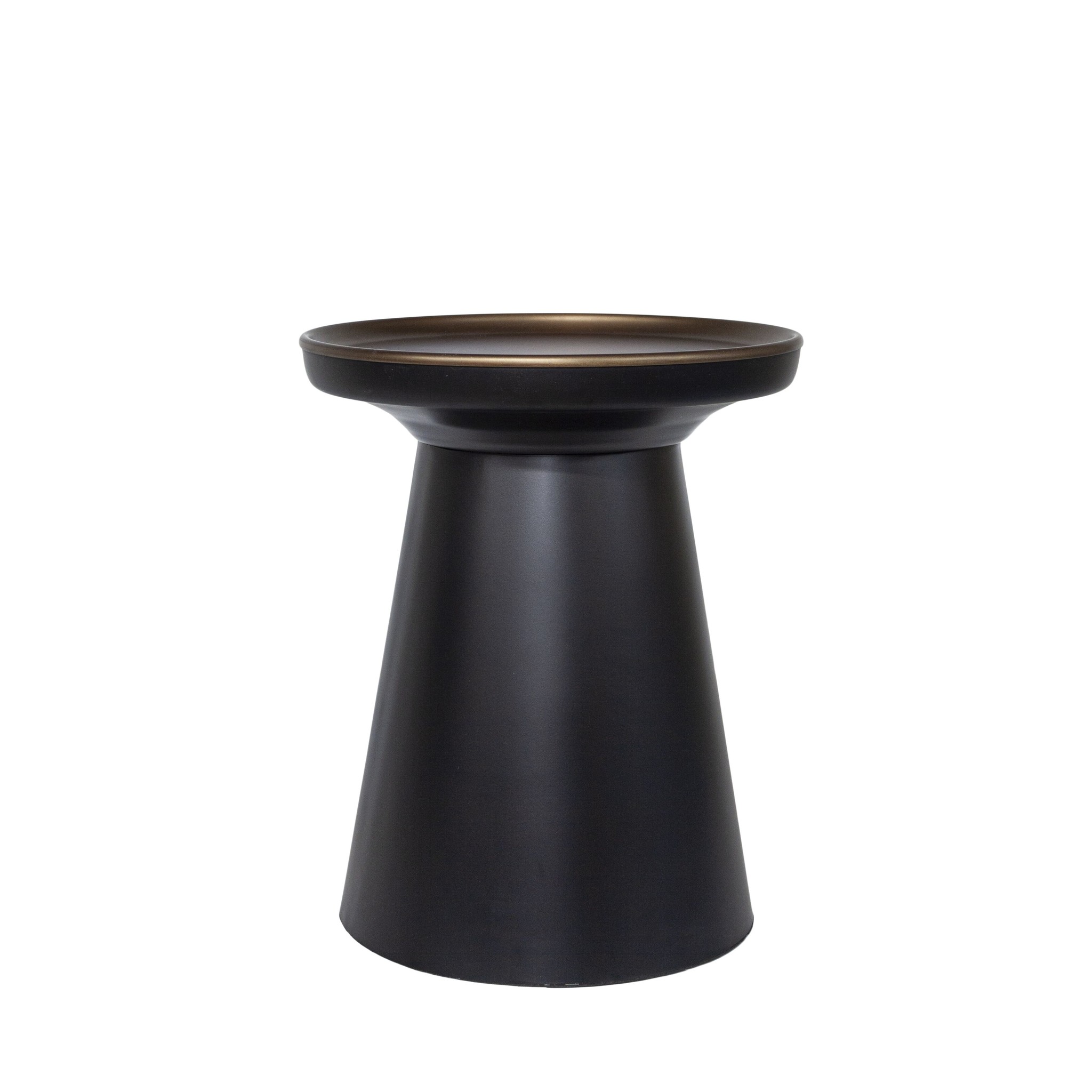 Ronde bijzettafel Mason mat zwart / brons - Wilhelmina Designs