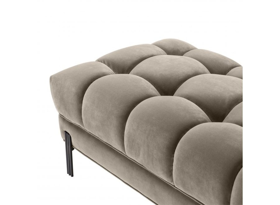 EICHHOLTZ Bench 'Sienna' Greige Velvet - Wilhelmina Designs