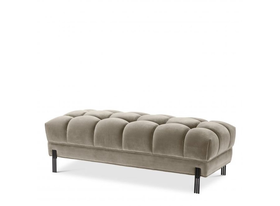 EICHHOLTZ Bench 'Sienna' Greige Velvet - Wilhelmina Designs
