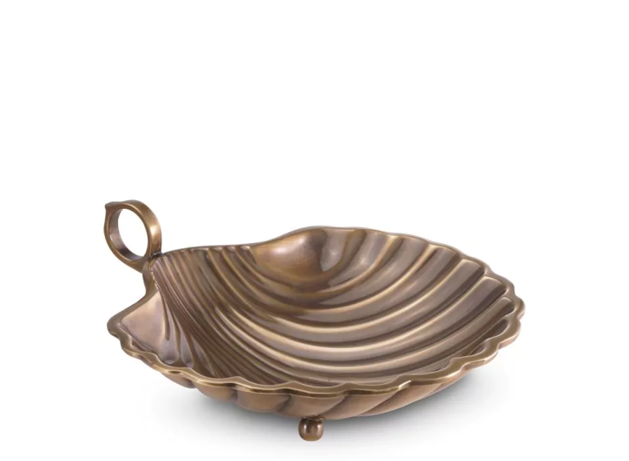 EICHHOLTZ Tray 'Shell' - M - Brass - Wilhelmina Designs