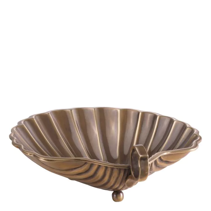 EICHHOLTZ Tray 'Shell' - M - Brass - Wilhelmina Designs