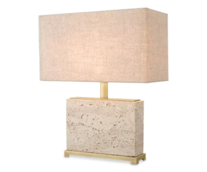 EICHHOLTZ Table lamp 'Newton' - Travertine - S - Wilhelmina Designs